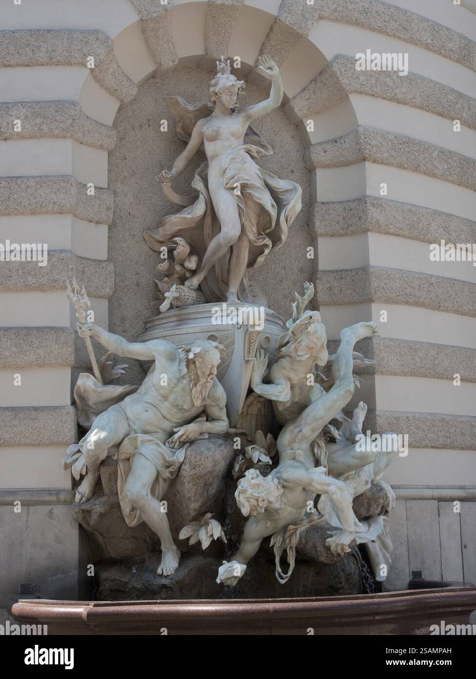 Dynamic sculptural group in classical style with mythological figures ...