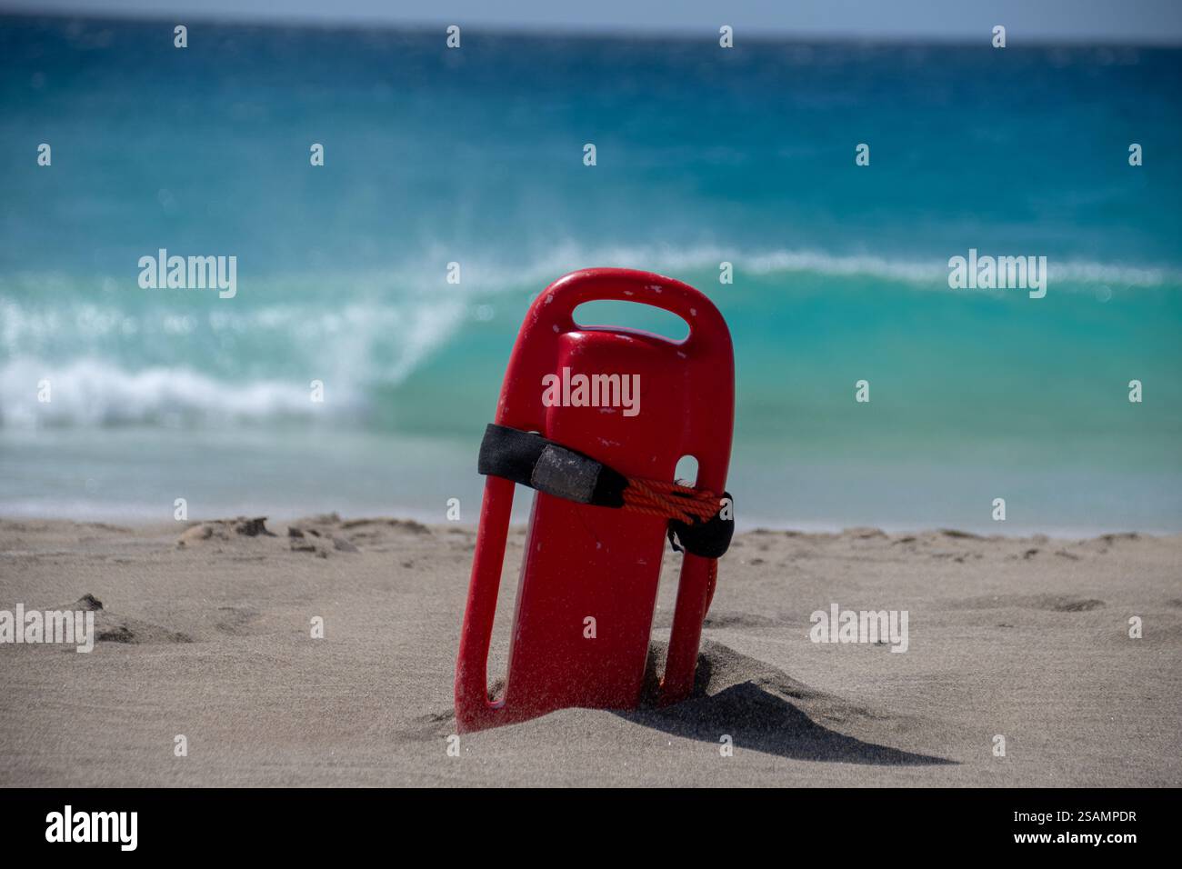 Torpedo Rescue Buoy on the beach in Cape Verde, Africa Stock Photo - Alamy