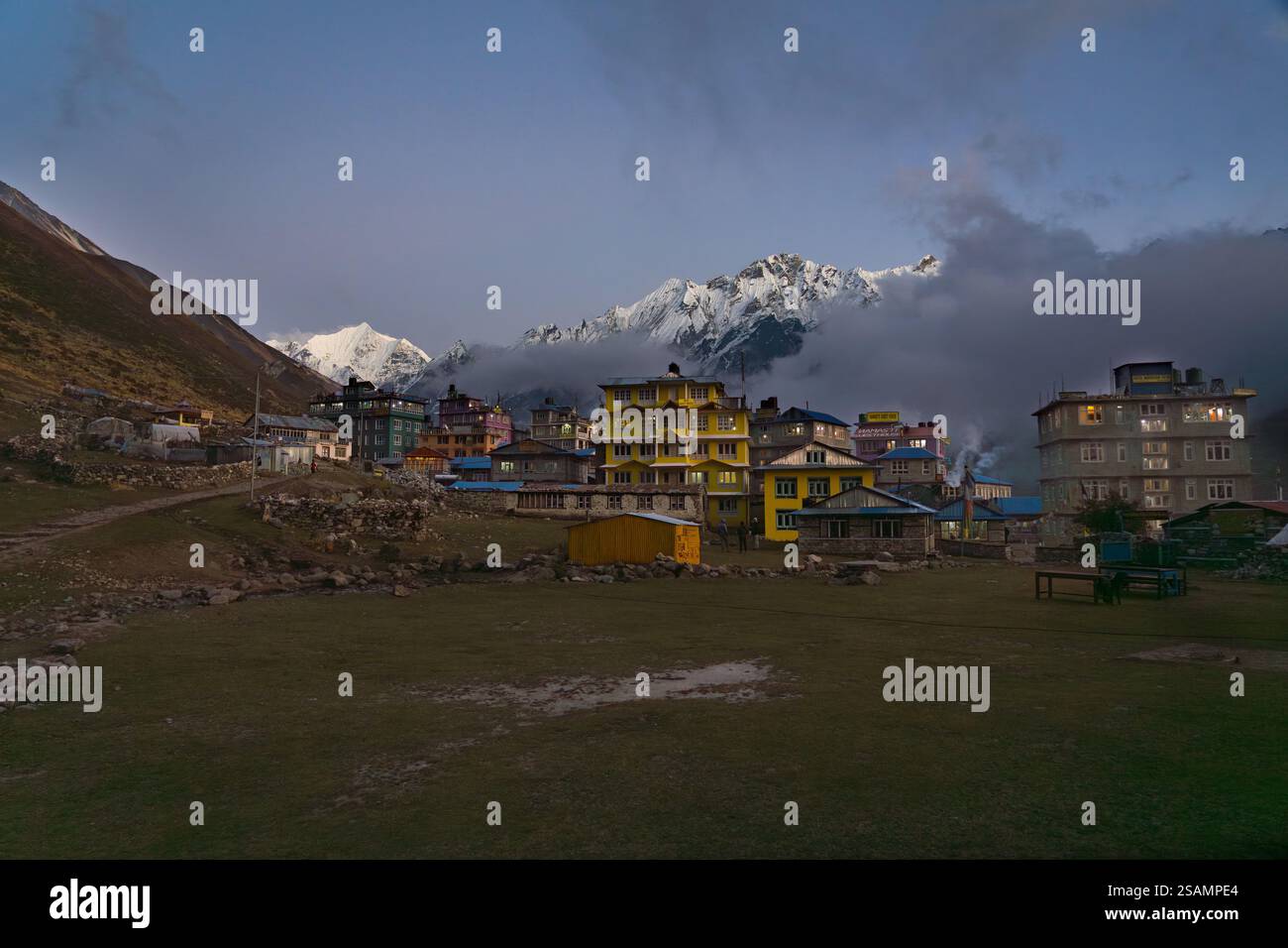 Kyanjin Gompa, Langtang, Nepal - October 16, 2024 : Evening View of ...