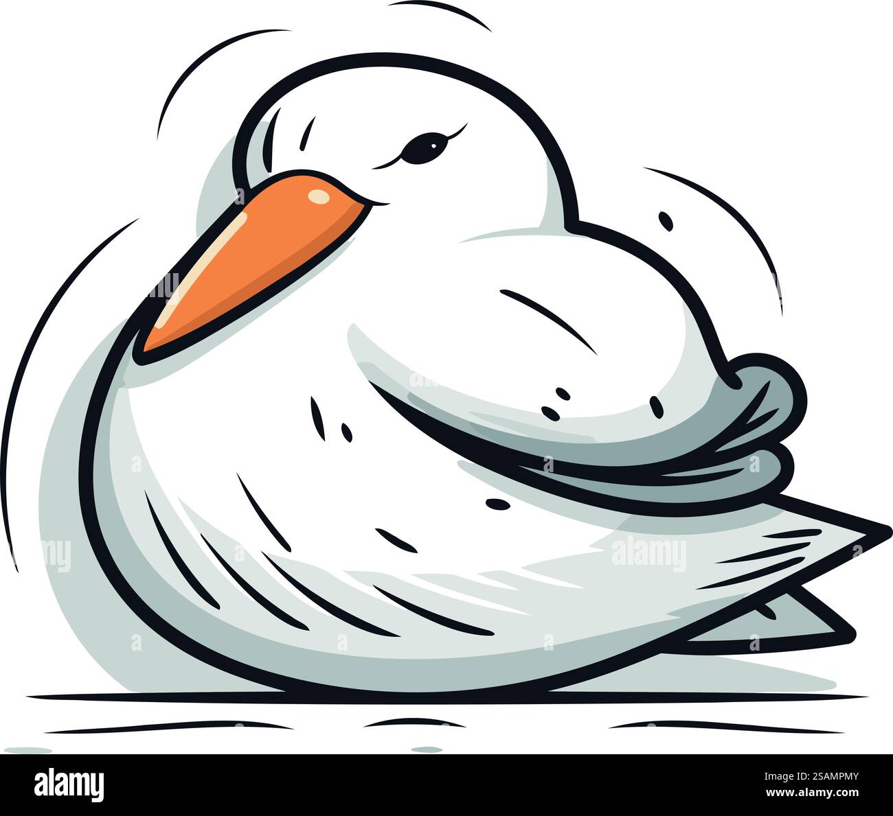 Cute seagull. Vector illustration isolated on white background Stock ...