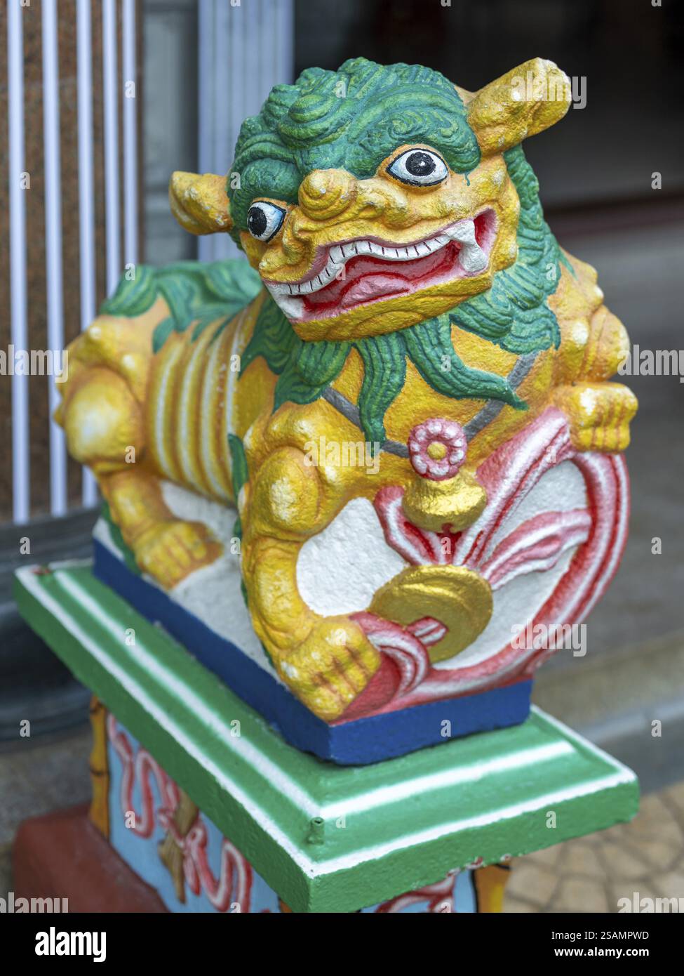 Colourful dog statue, Kek Lok Si Temple, George Town, Penang, Malaysia ...