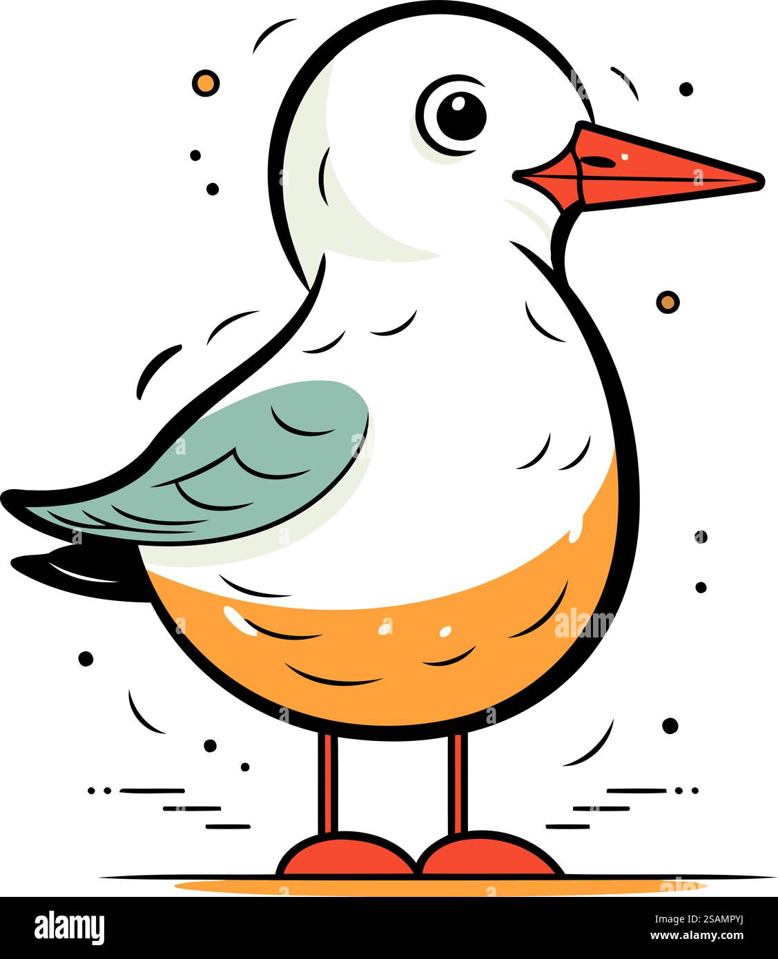 Cartoon seagull. Vector illustration of a seagull Stock Vector Image ...