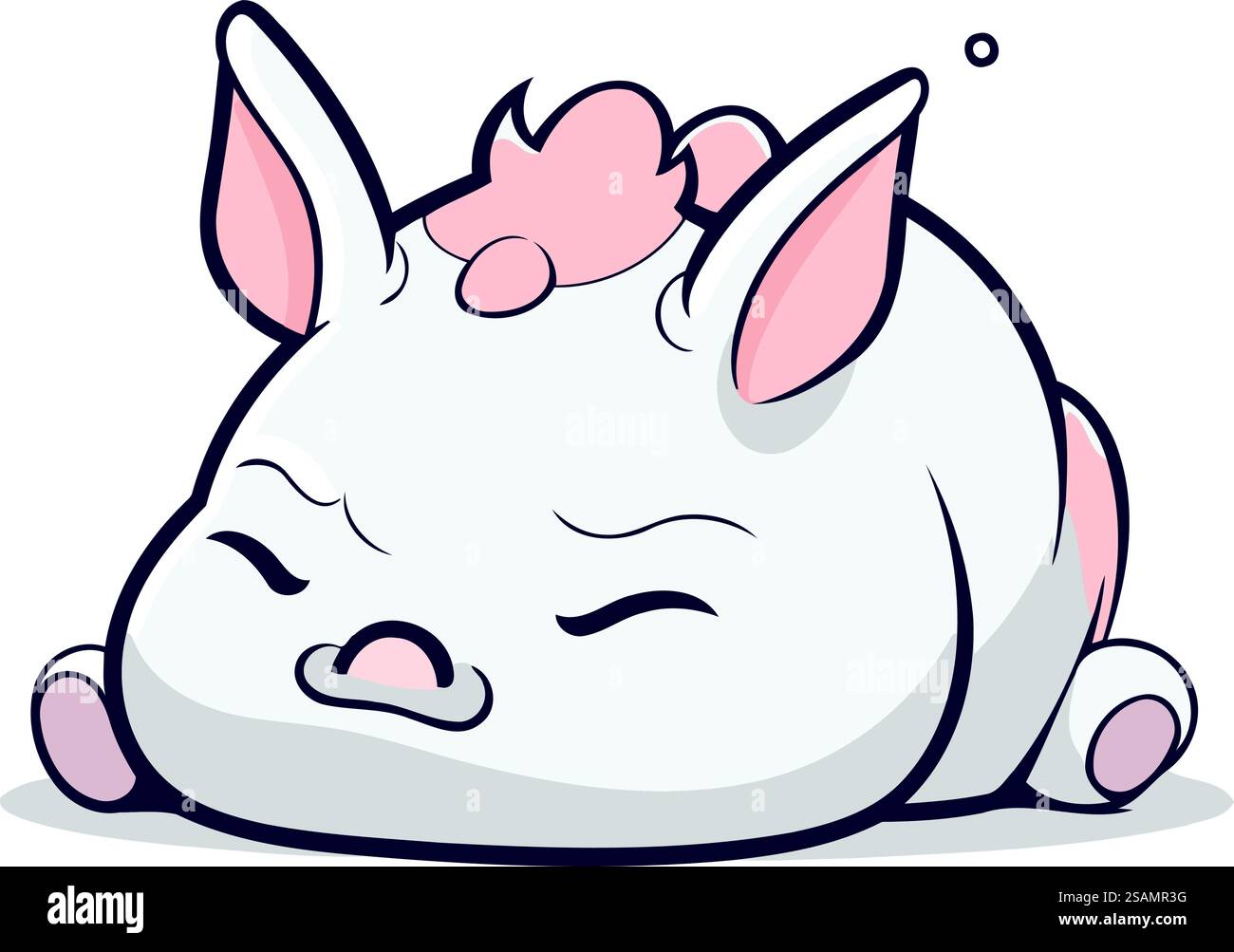 Cute cartoon rabbit sleeping. Vector illustration isolated on white ...