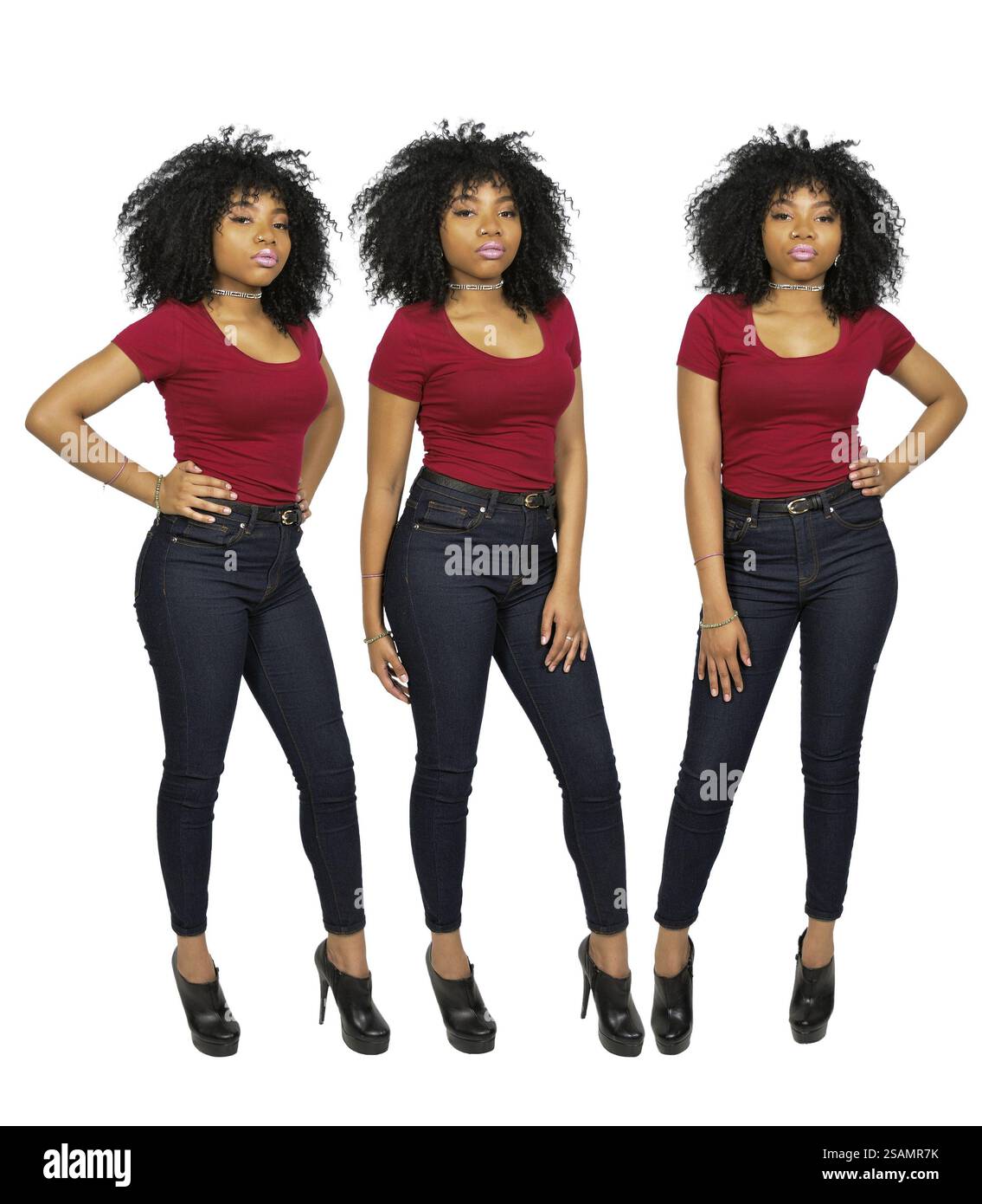 Beautiful young attractive teenage black women modeling a poses Stock ...