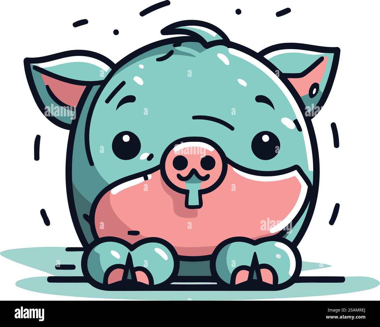 Cute pig cartoon vector illustration. Cute pig character design Stock ...