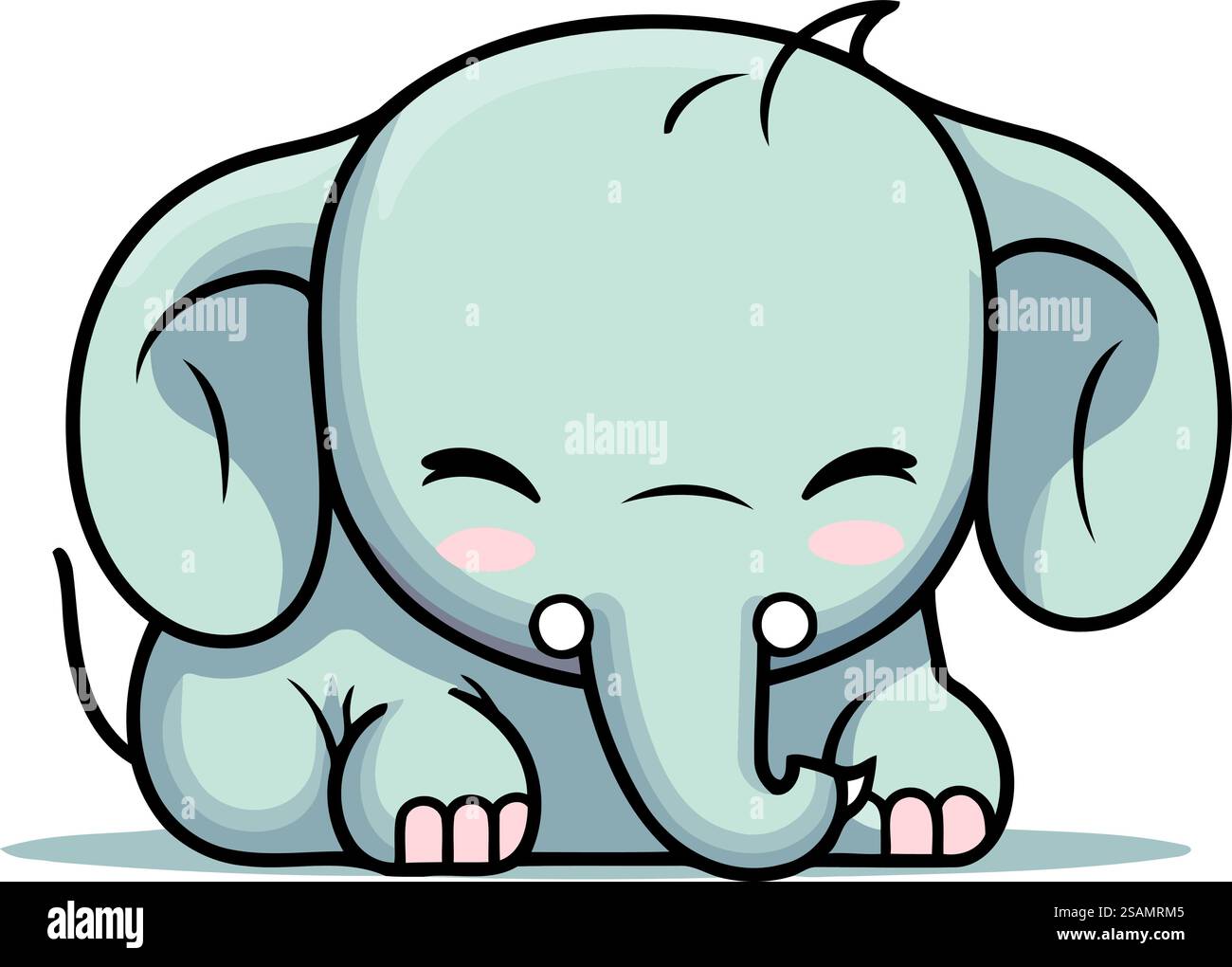 Cute elephant character vector illustration. Cute cartoon elephant ...