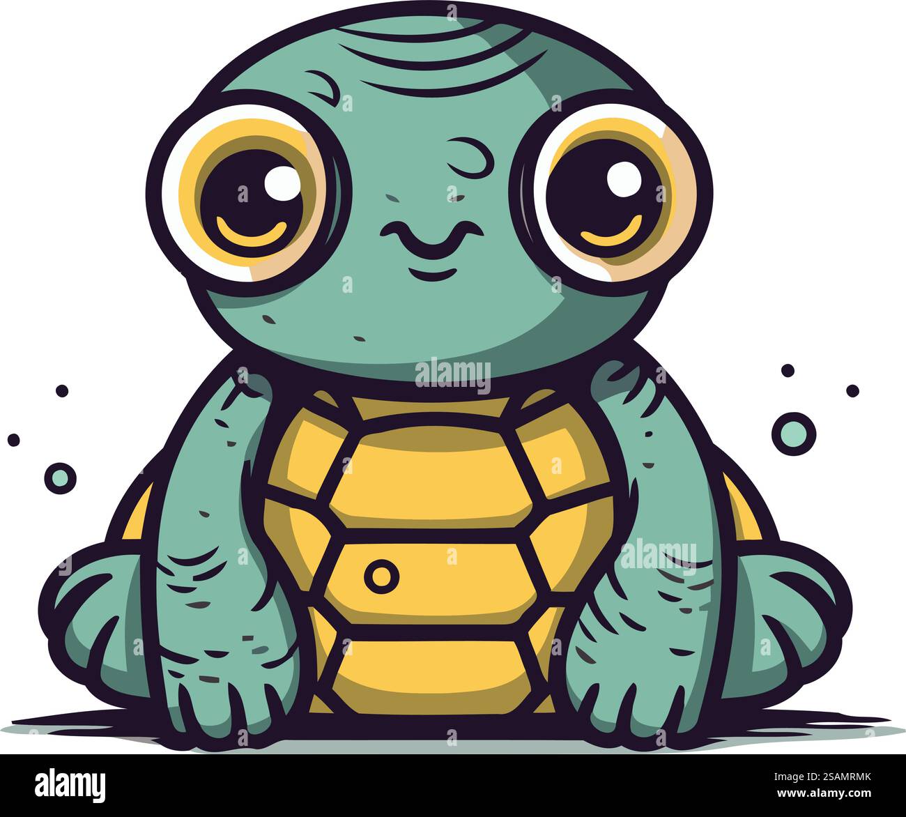 Cute little turtle. Vector illustration isolated on a white background ...