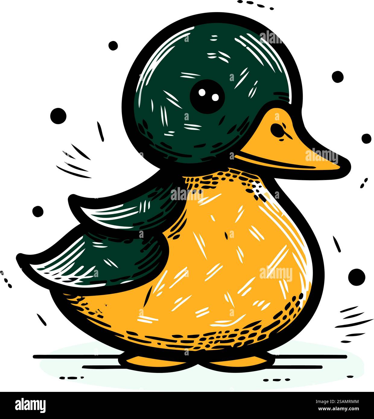 Duck. Hand drawn vector illustration in sketch style. Isolated on white ...