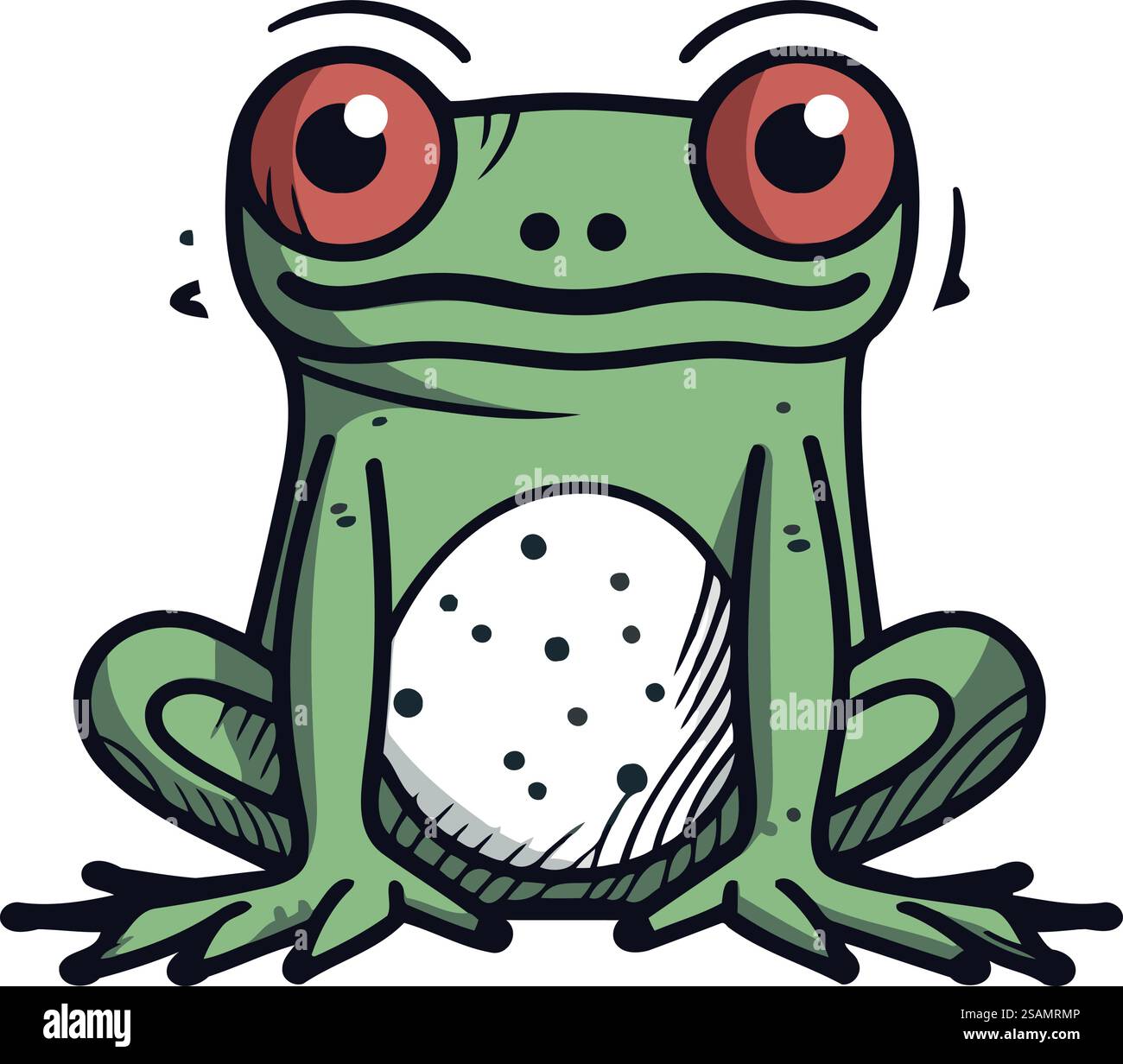 Frog with a ball. Vector illustration of a cartoon frog Stock Vector ...