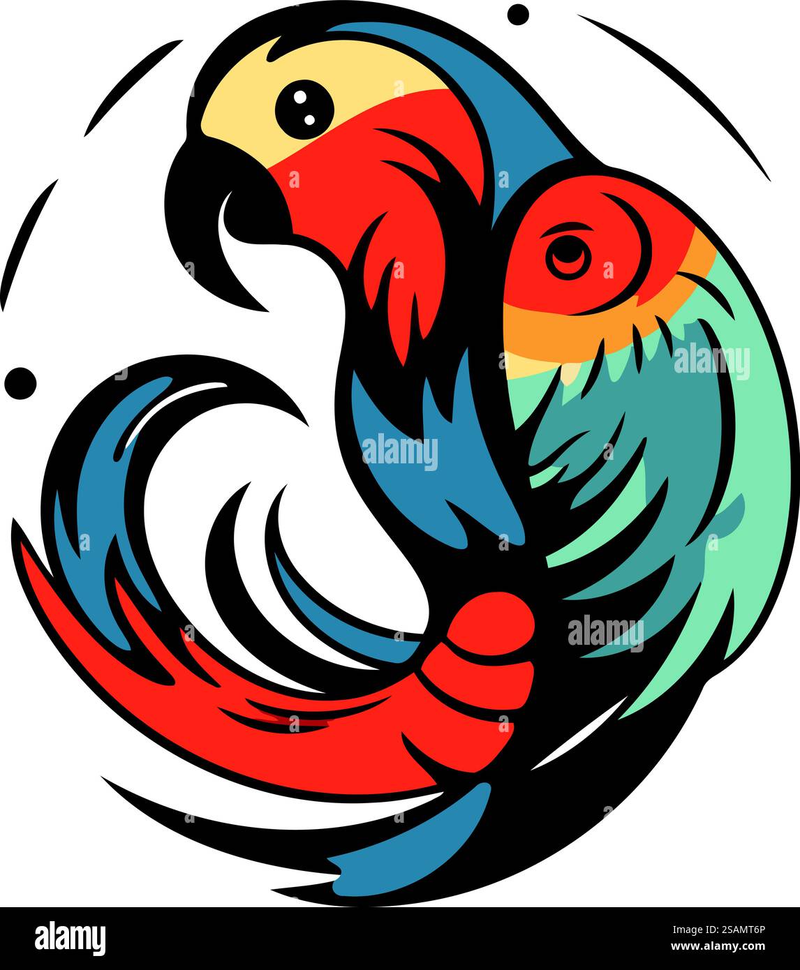 Parrot logo. Vector illustration of a parrot with wings on a white ...