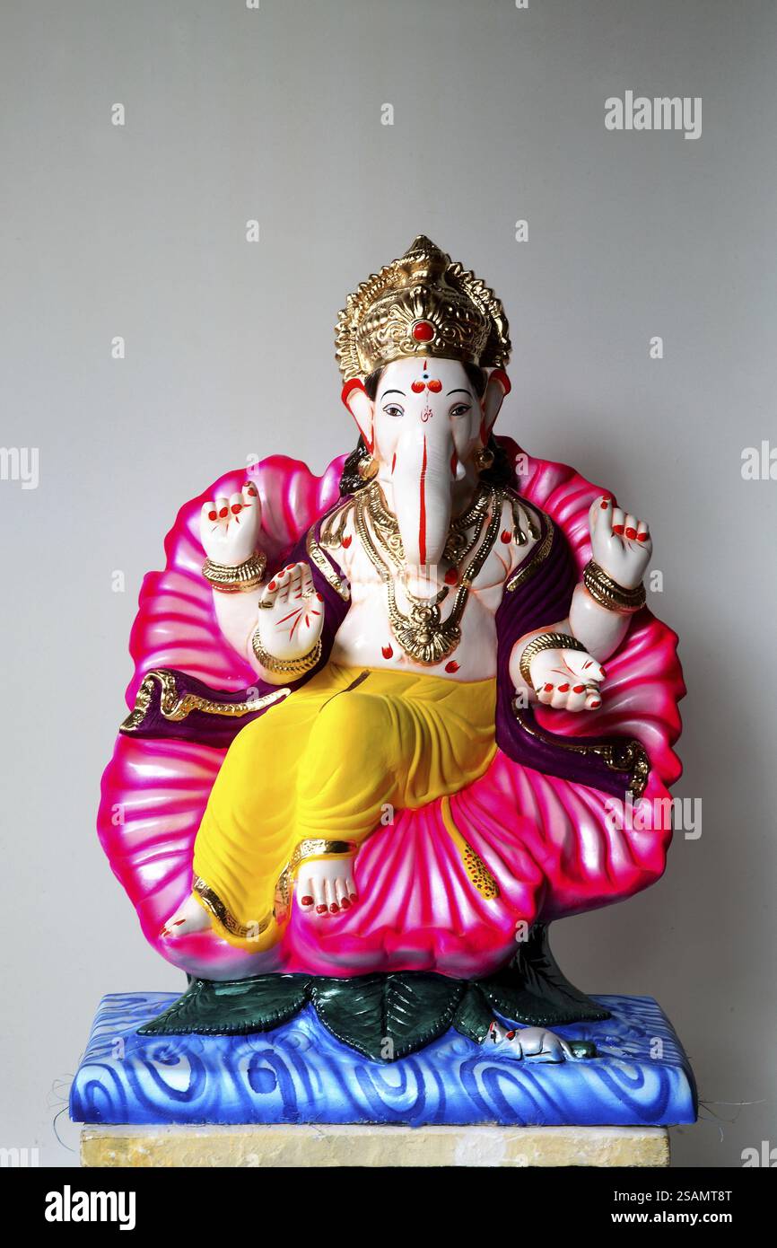 Lord model Jaswand Ganpati on hibiscus elephant head god made from mud ...