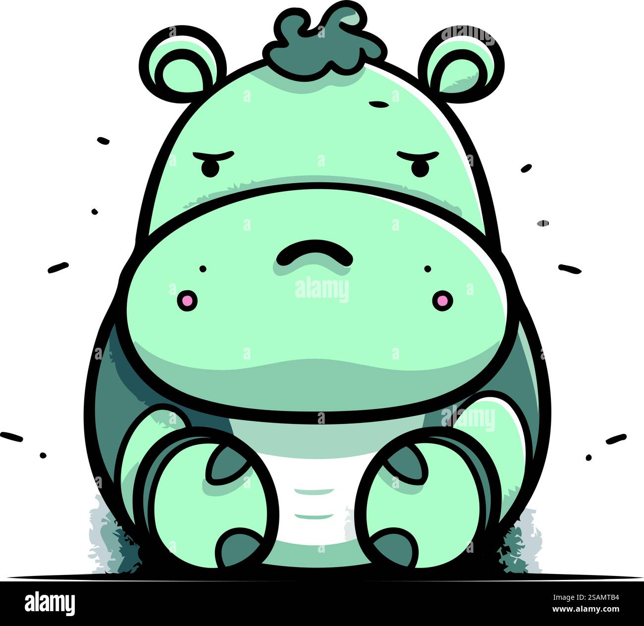 Cute hippopotamus cartoon character. Vector illustration of a cute ...