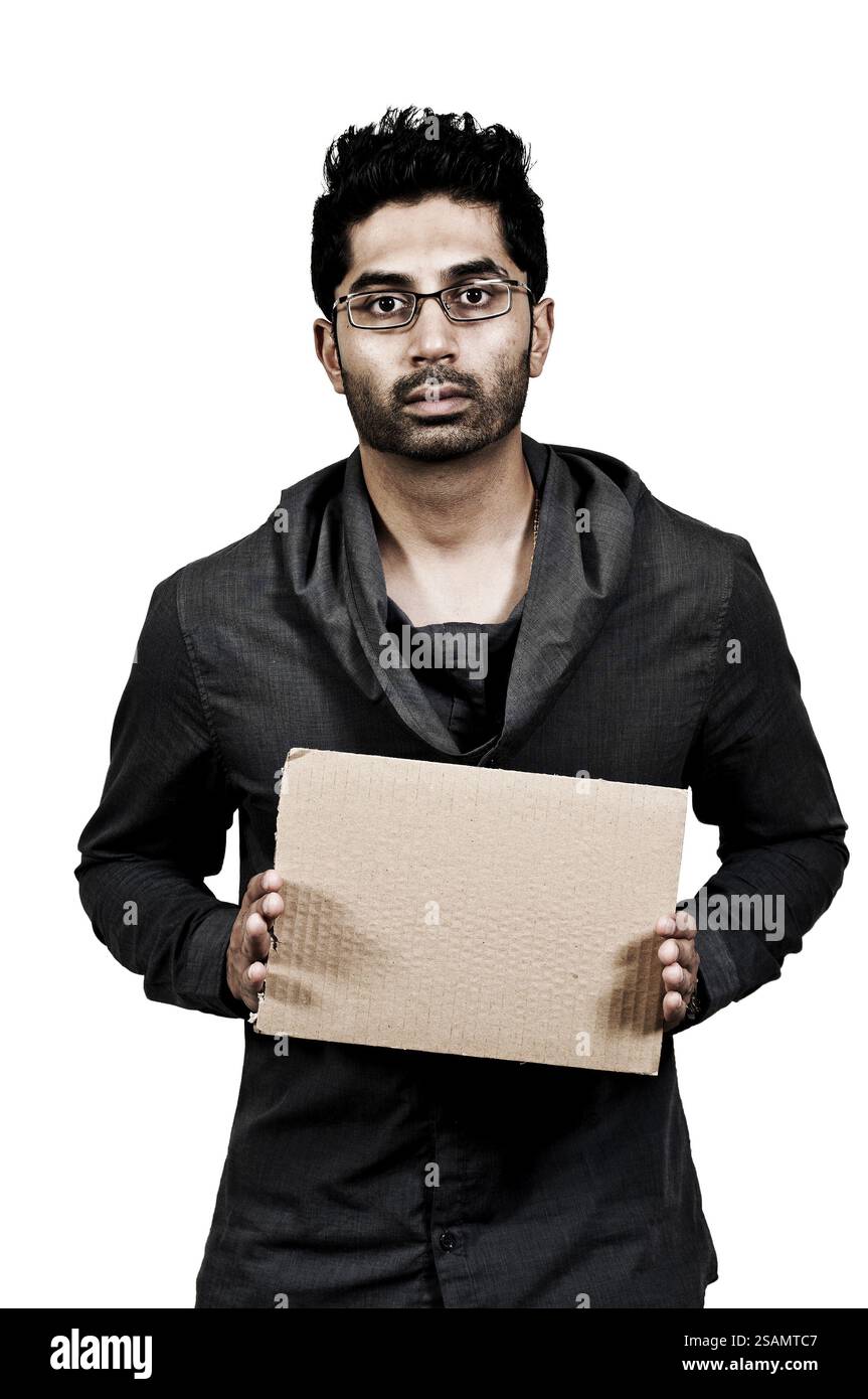 Person holding a blank sign hi-res stock photography and images - Alamy
