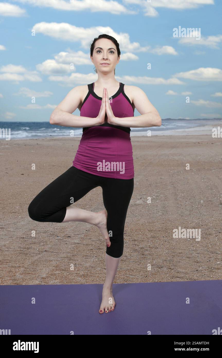 Beautiful woman doing her Yoga stance exercises Stock Photo - Alamy