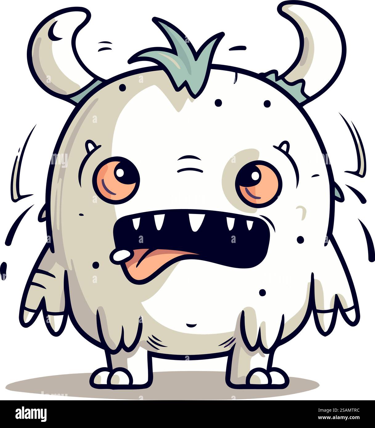 Angry cartoon monster. Vector illustration isolated on a white ...