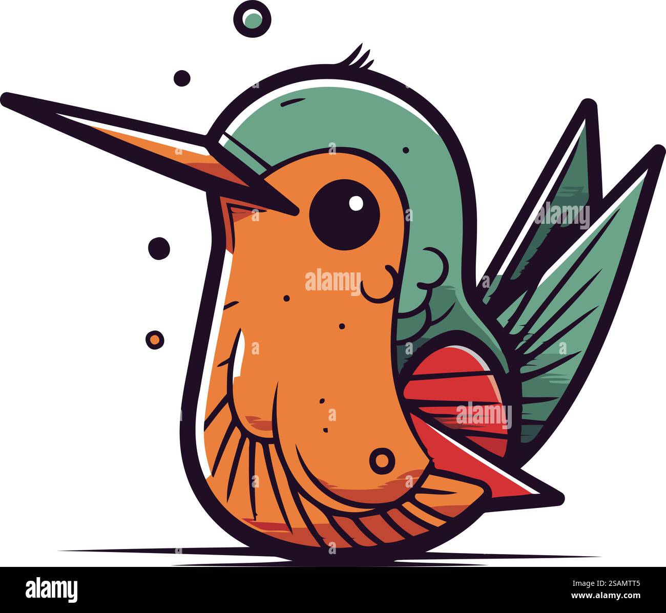 vector illustration of a cute cartoon hummingbird on a white background ...