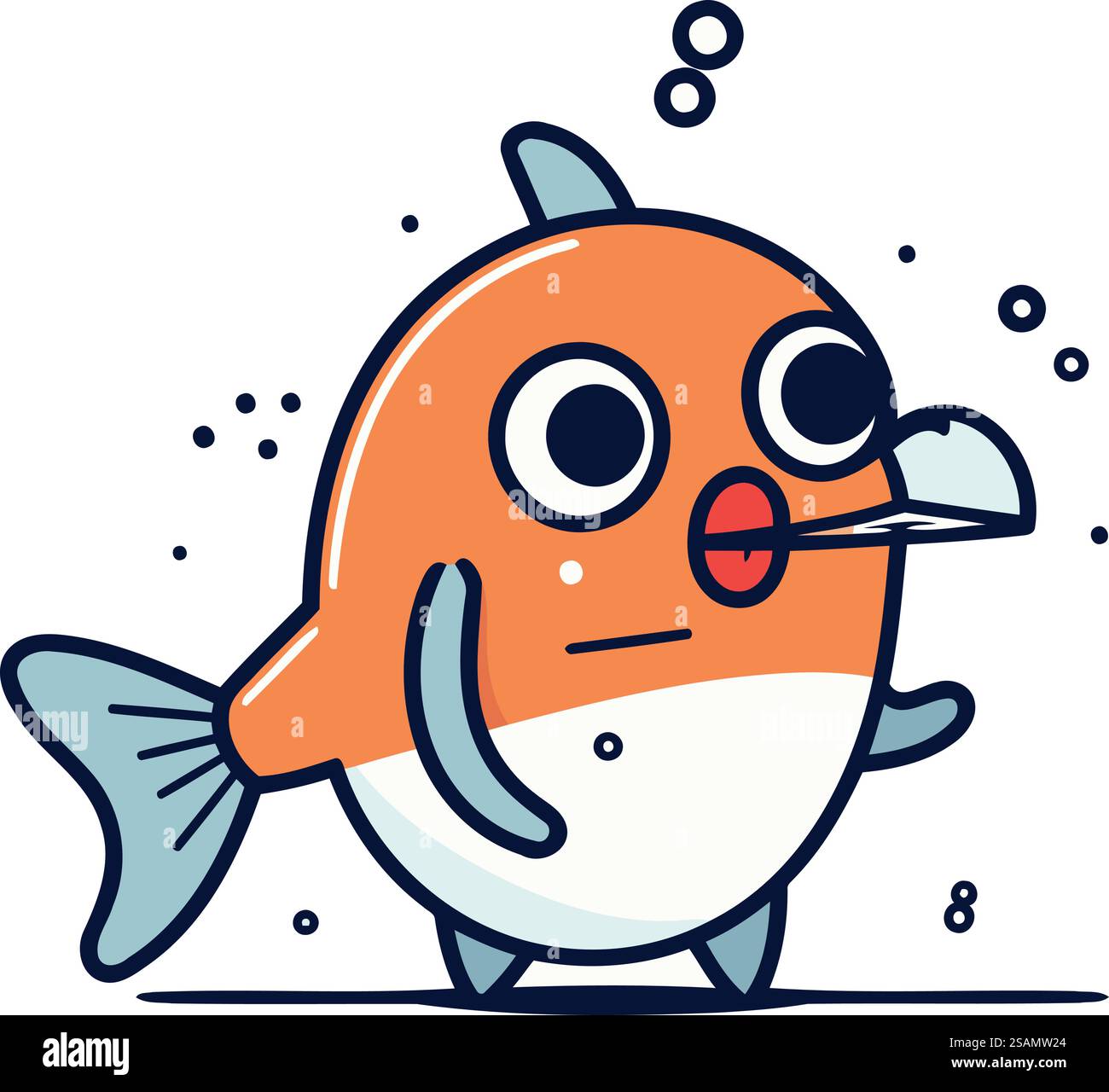 Cute cartoon fish. Vector illustration. Cute fish character Stock ...