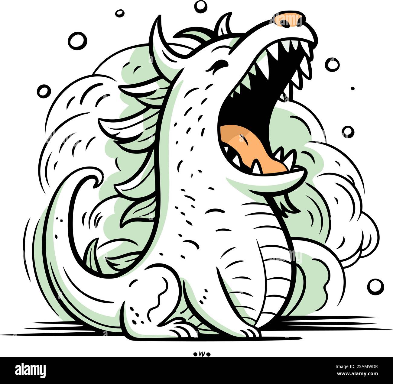 Vector illustration of a dragon. Isolated on a white background Stock ...