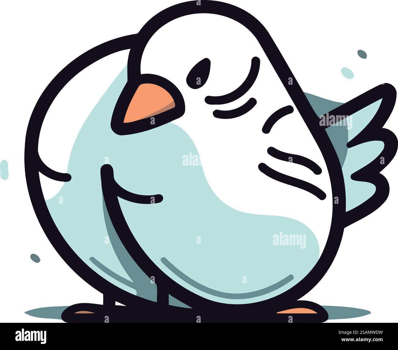Pigeon vector clipart. Cute doodle illustration Stock Vector Image ...