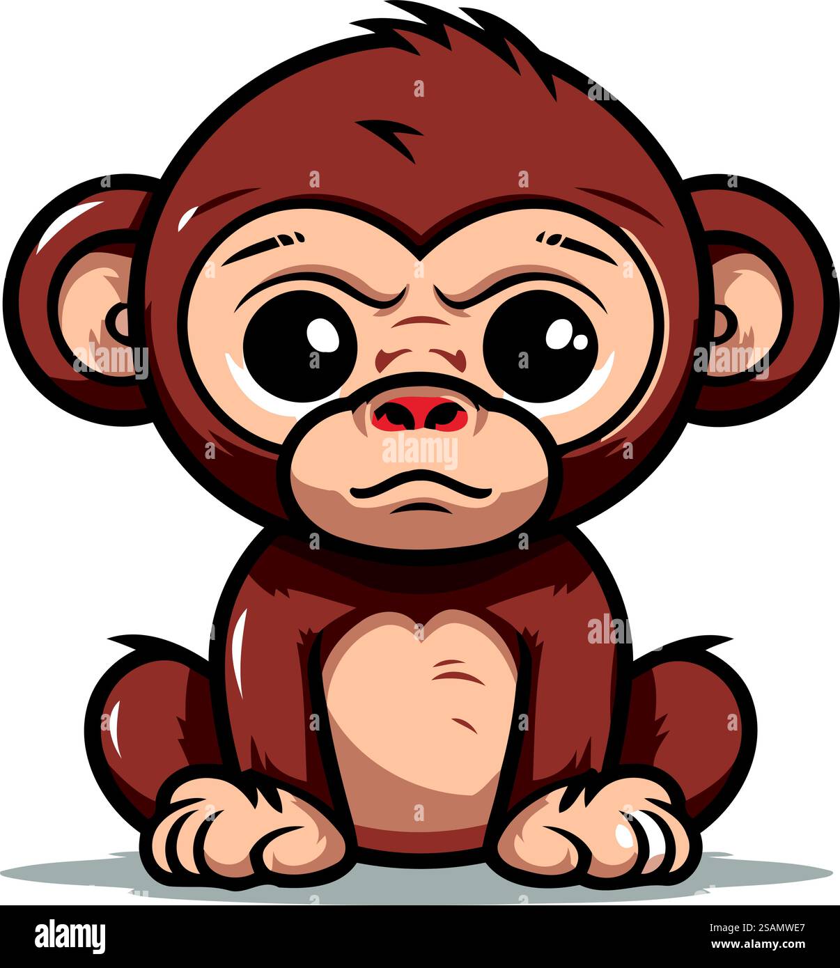 Cute cartoon monkey. Vector illustration isolated on a white background ...