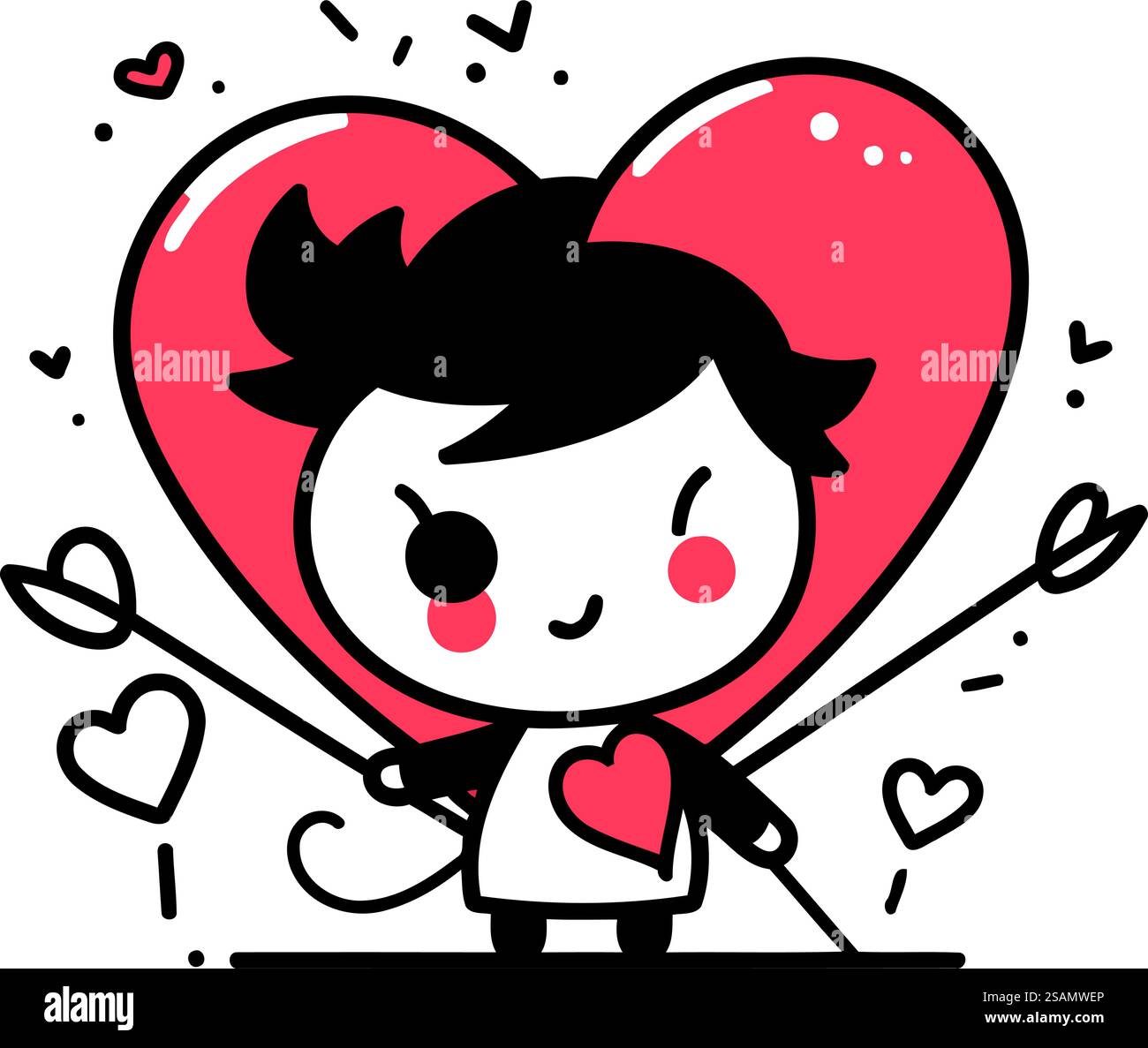 Vector drawing red heart Stock Vector Images - Alamy