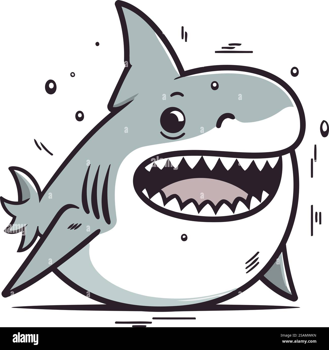 Shark cartoon vector illustration. Funny shark character. Shark vector ...