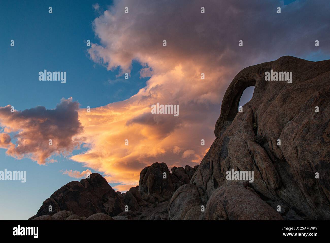 An arch formation in the boulders and geological formations of the ...