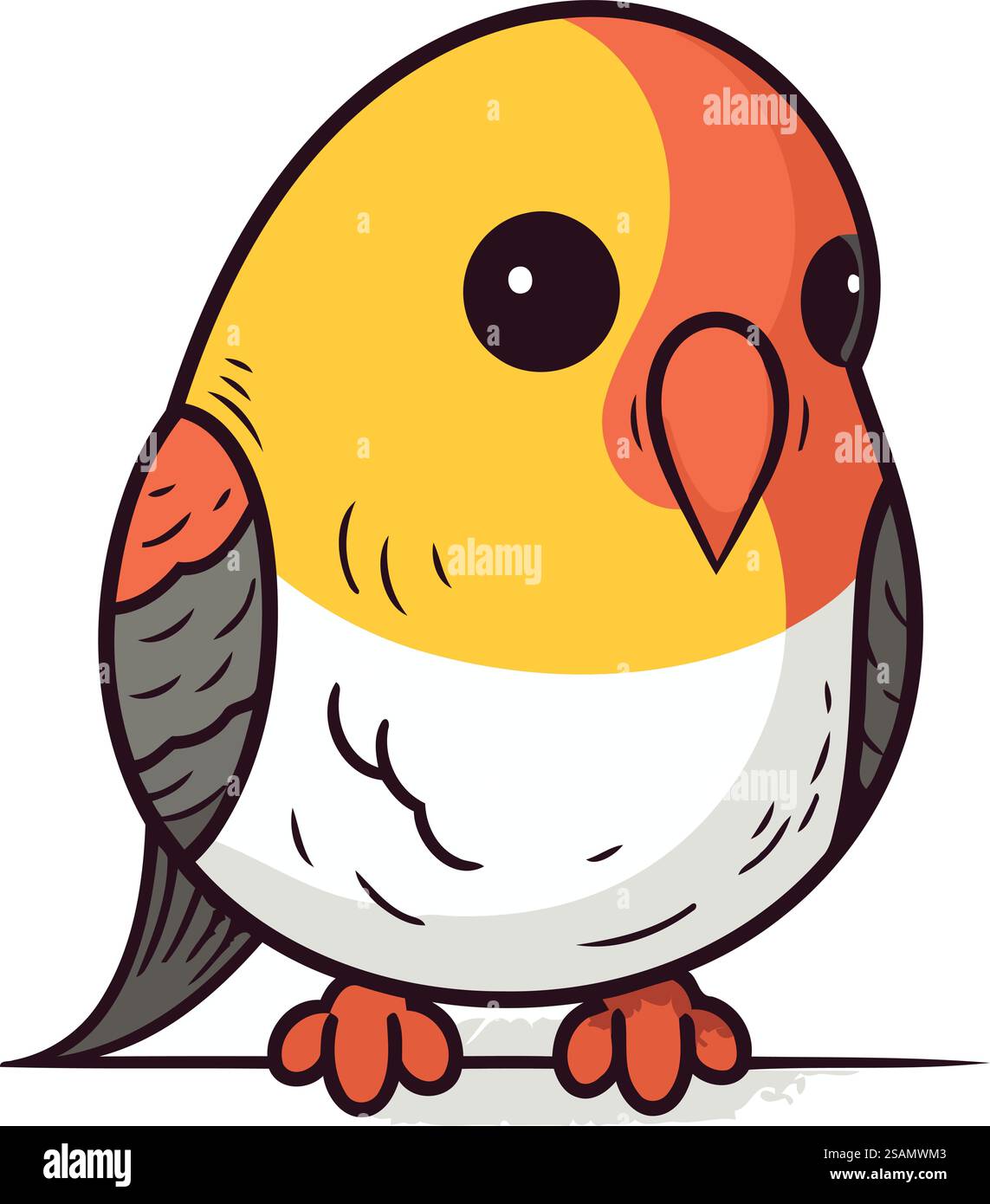 Vector illustration of cute little bird. Isolated on white background ...