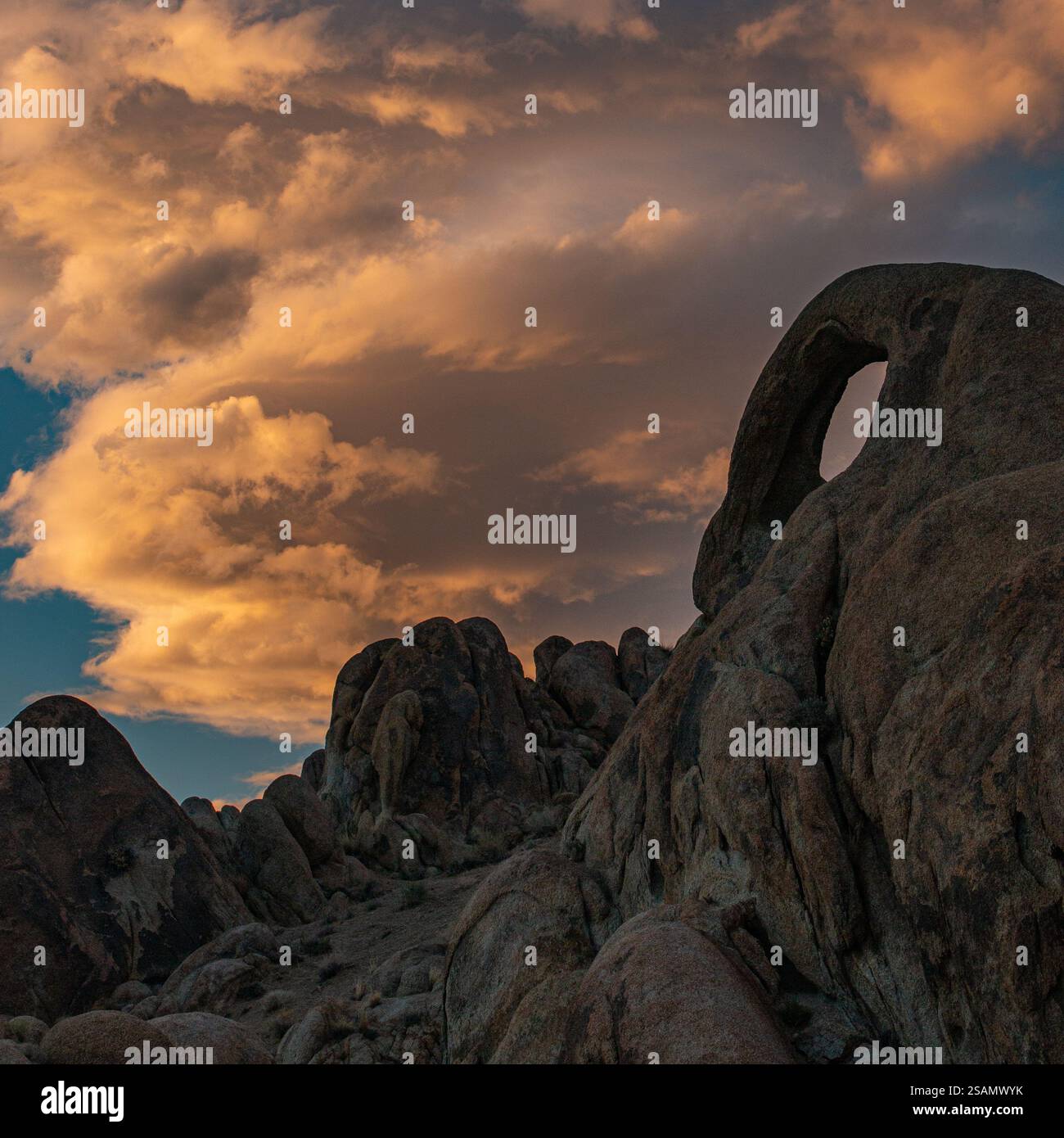An arch formation in the boulders and geological formations of the ...