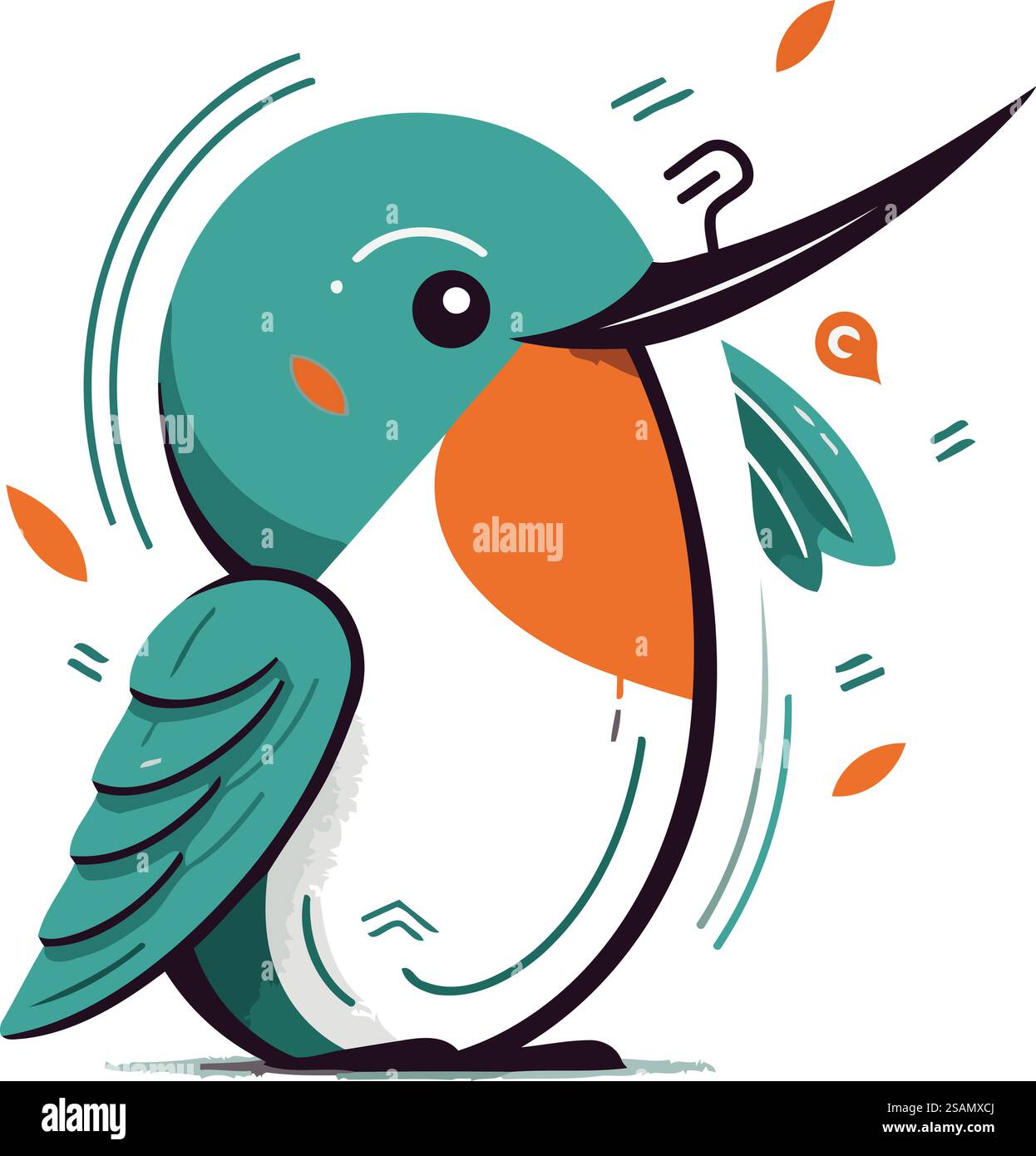 Vector illustration of a cute cartoon penguin with question mark on its ...