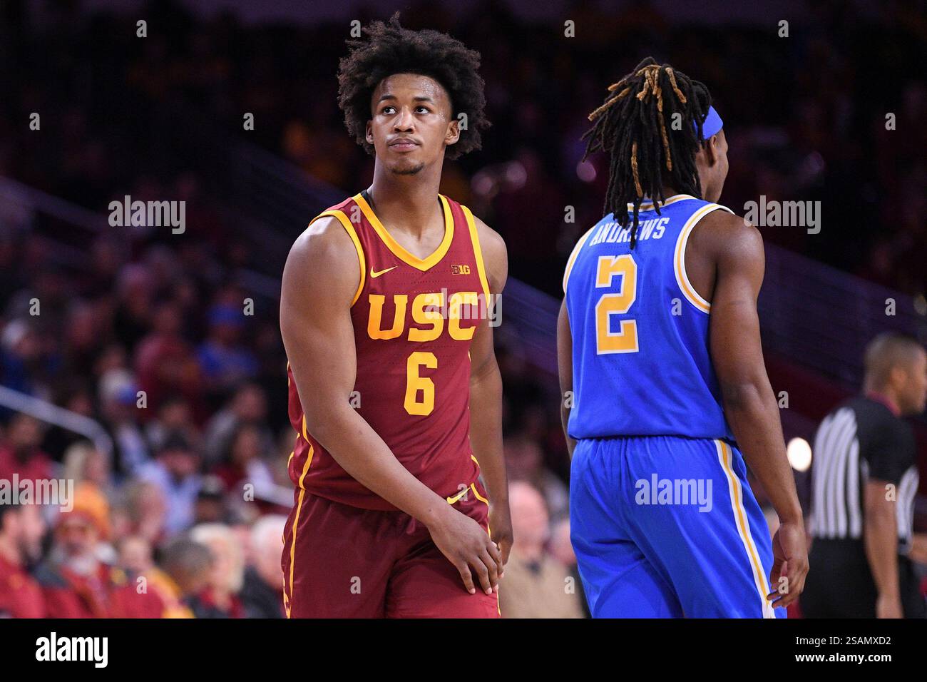 LOS ANGELES, CA - JANUARY 27: USC Trojans guard Wesley Yates III (6 ...