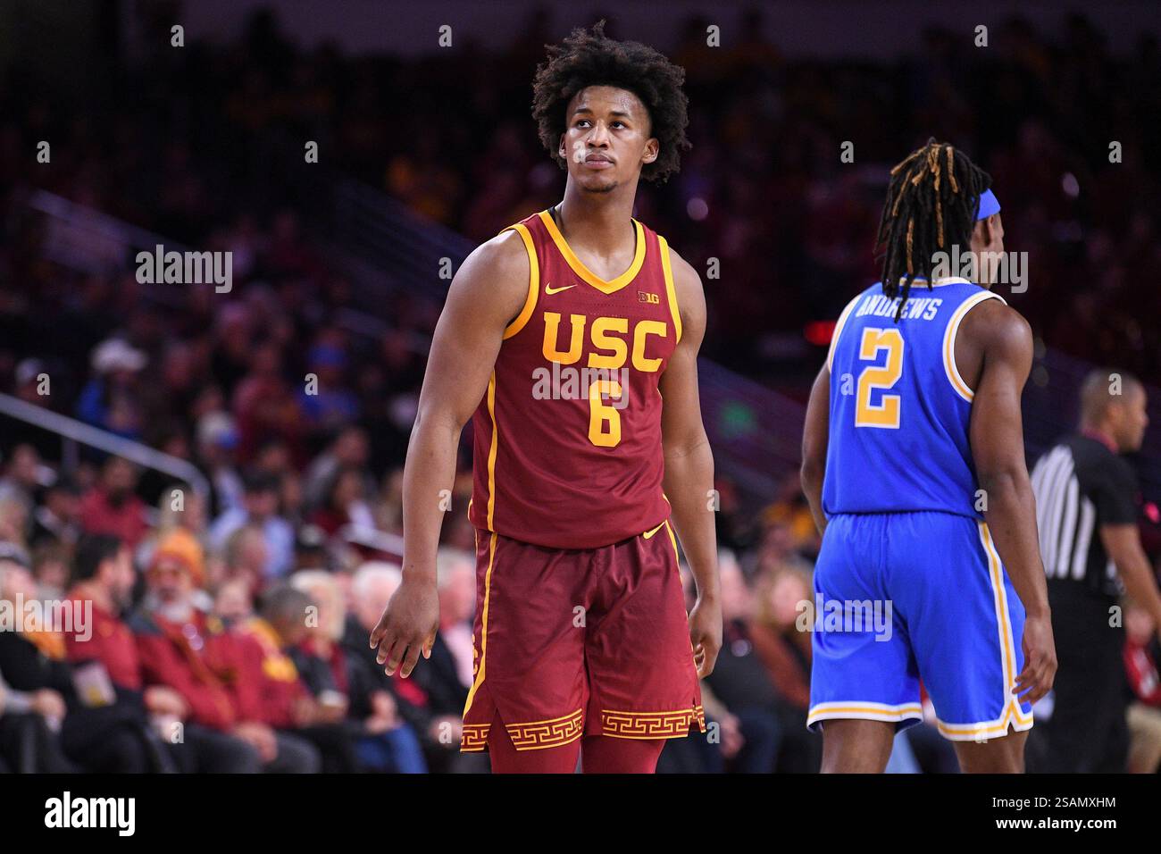 LOS ANGELES, CA - JANUARY 27: USC Trojans guard Wesley Yates III (6 ...