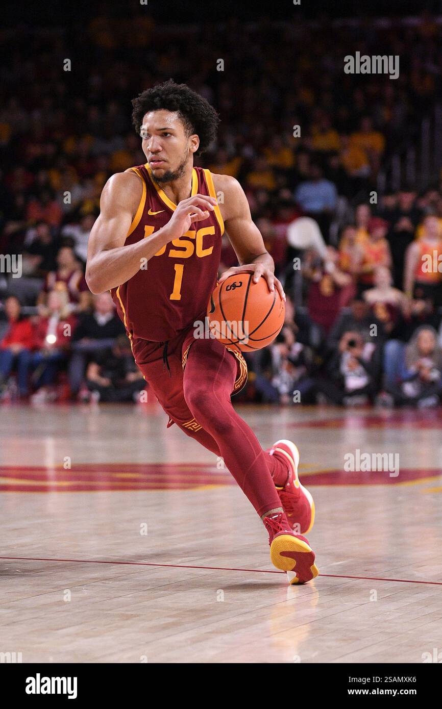 LOS ANGELES, CA - JANUARY 27: USC Trojans guard Desmond Claude (1 ...