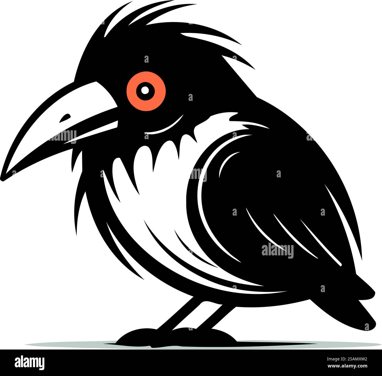Crow on a white background. Vector illustration of a crow Stock Vector ...