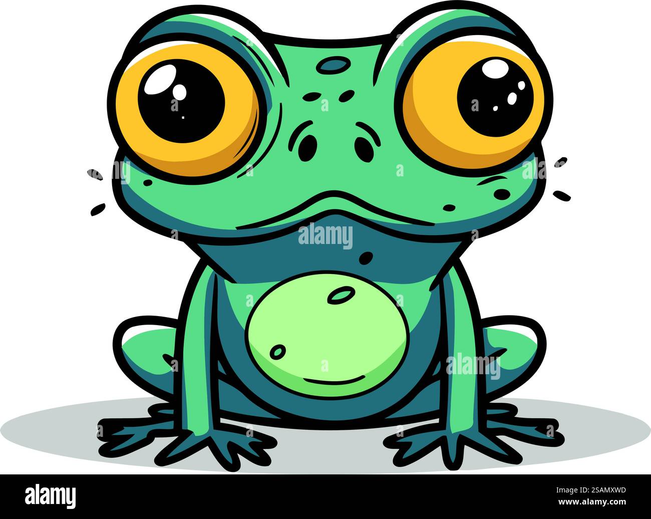 Cute Frog Cartoon Character Vector Illustration. Isolated On White ...