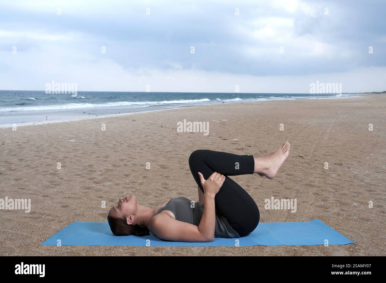 Beautiful black African American woman doing her Yoga exercises Stock ...
