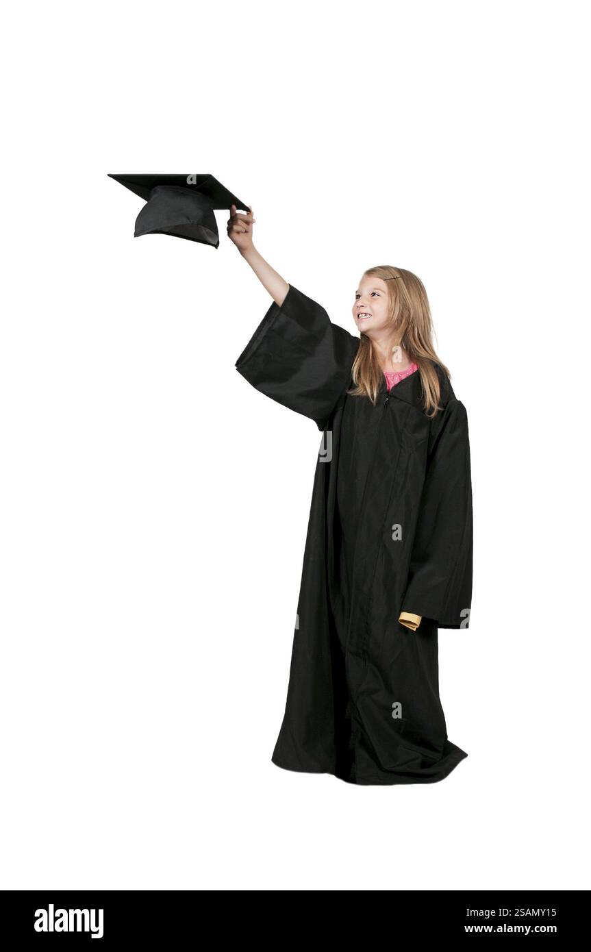 Little girl in her graduation robes Stock Photo - Alamy