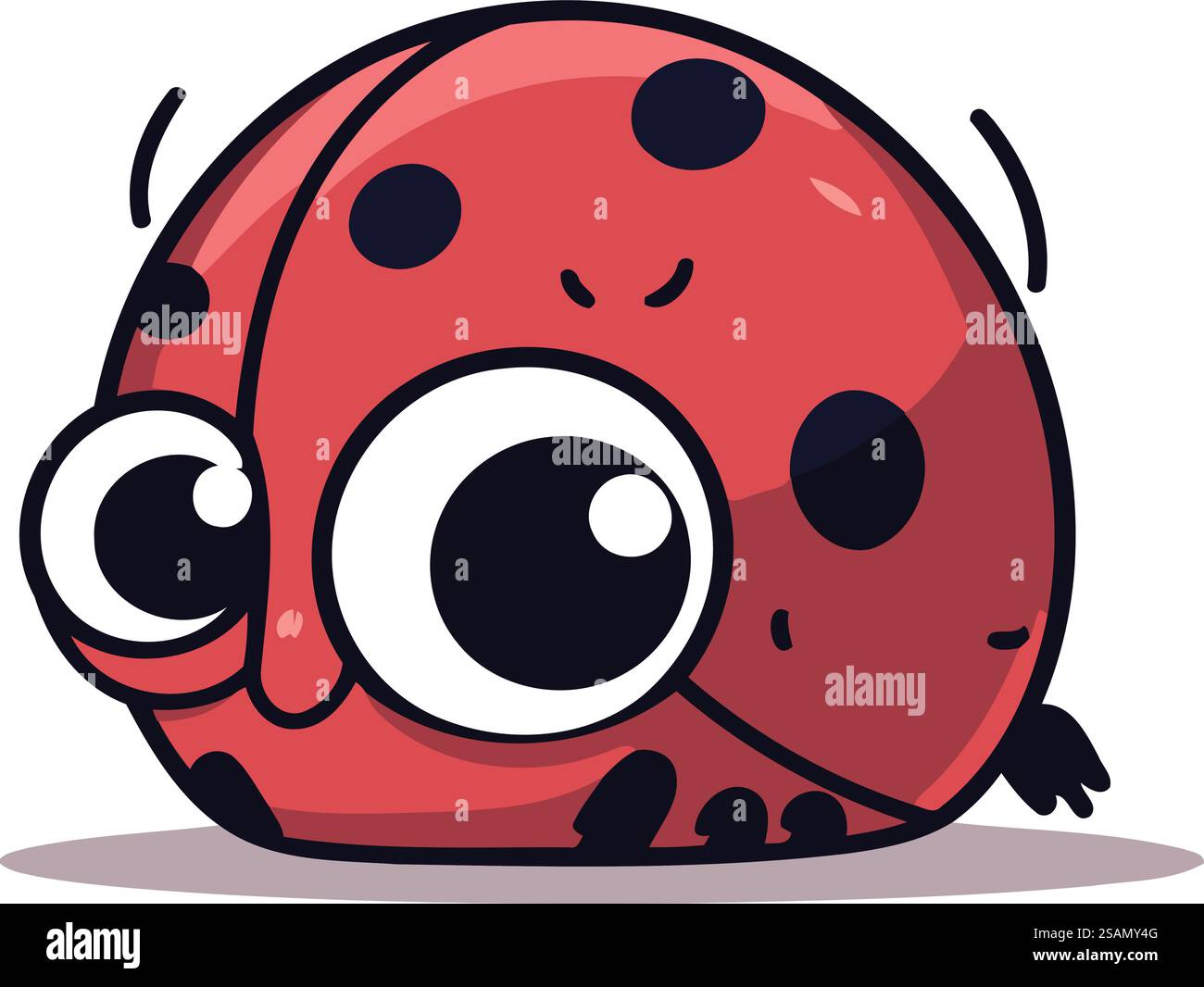 Cute cartoon ladybug. Vector illustration. Isolated on white background ...