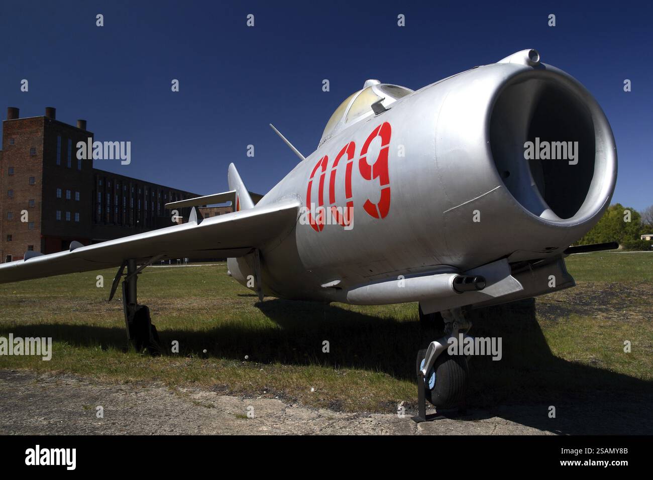 A Mig 17 jet fighter on display at the historic military research site ...