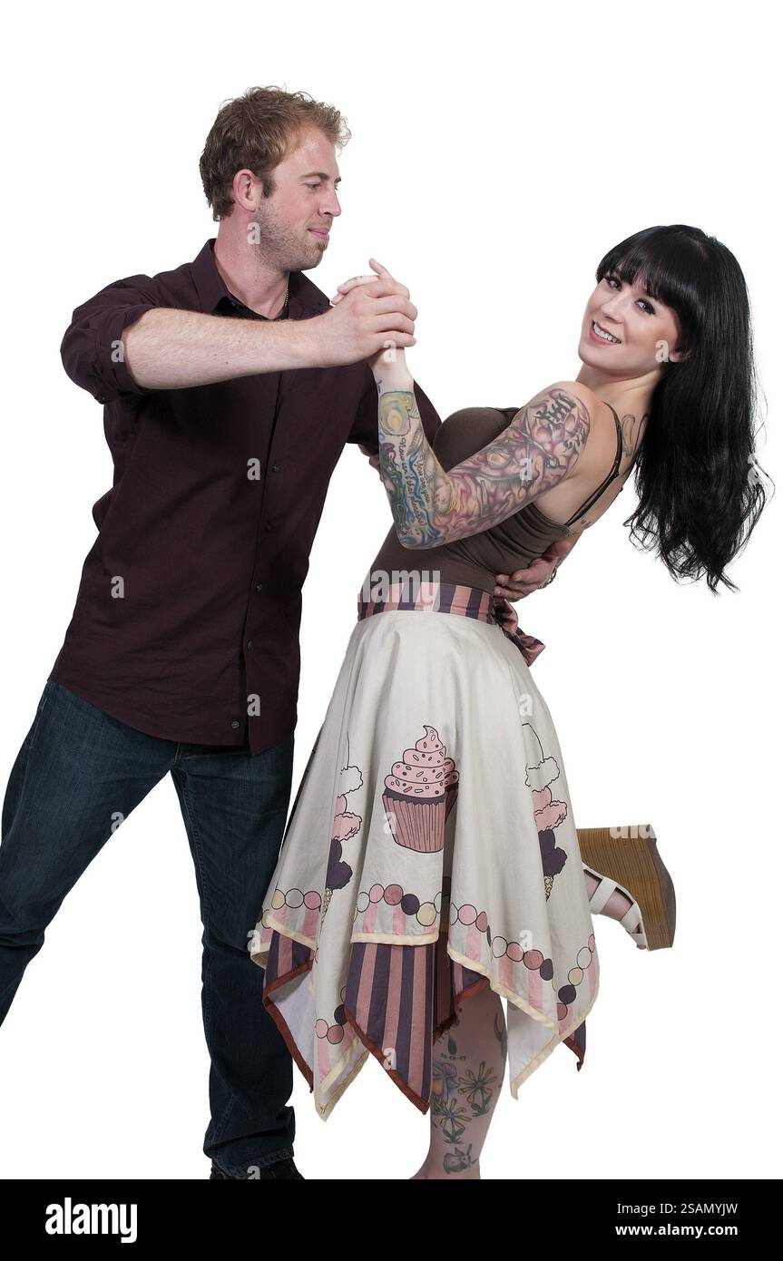 A happy couple dance together Cut Out Stock Images & Pictures - Alamy