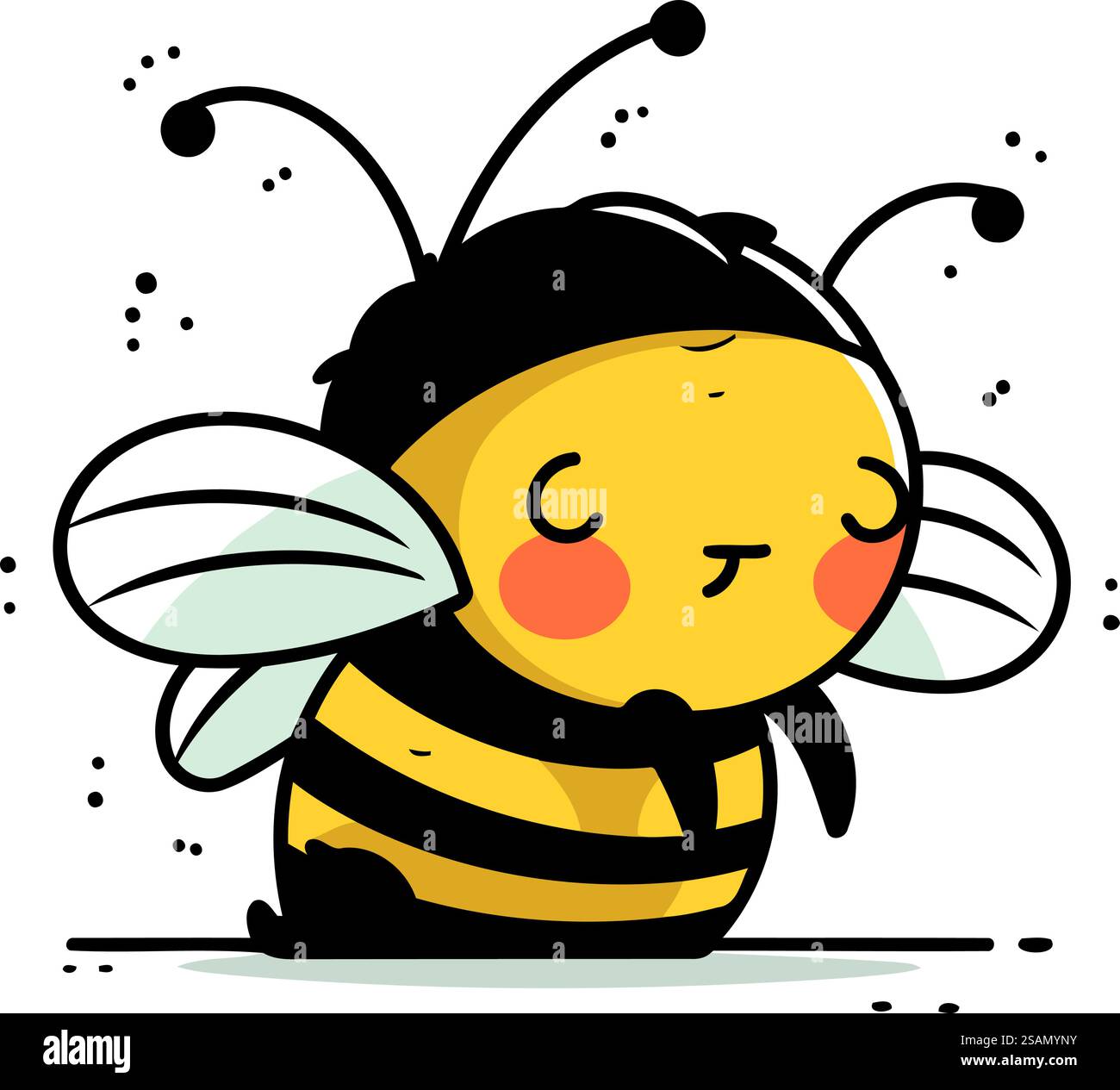 Cute cartoon bee. Vector illustration. Isolated on white background ...