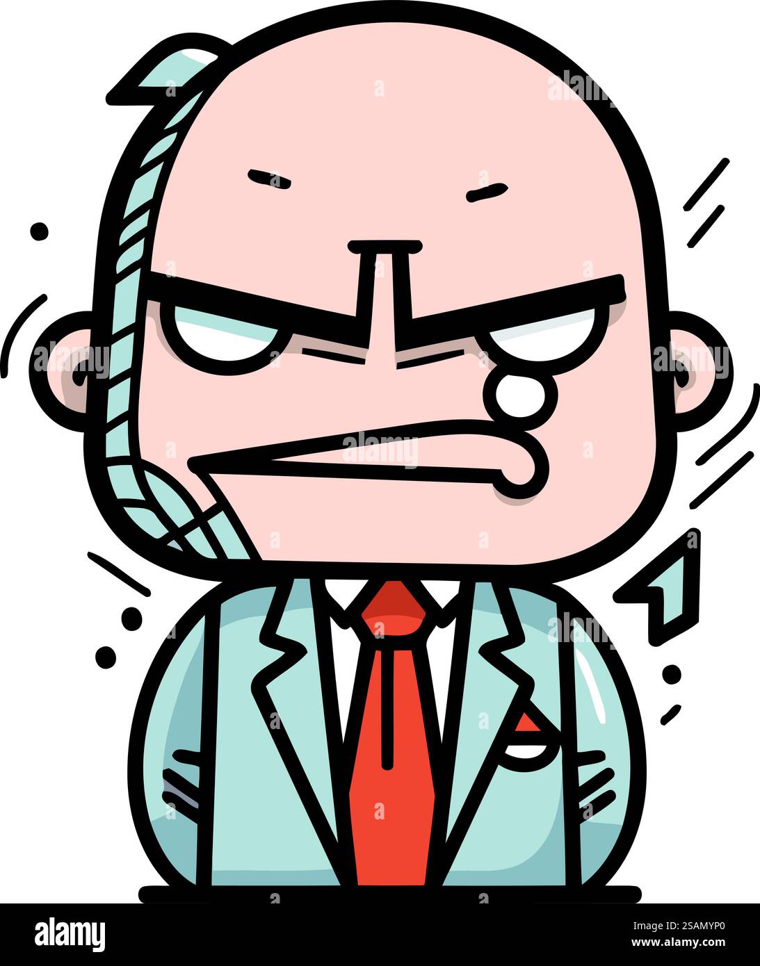 Angry Boss Cartoon Vector Illustration of Businessman Character Stock ...