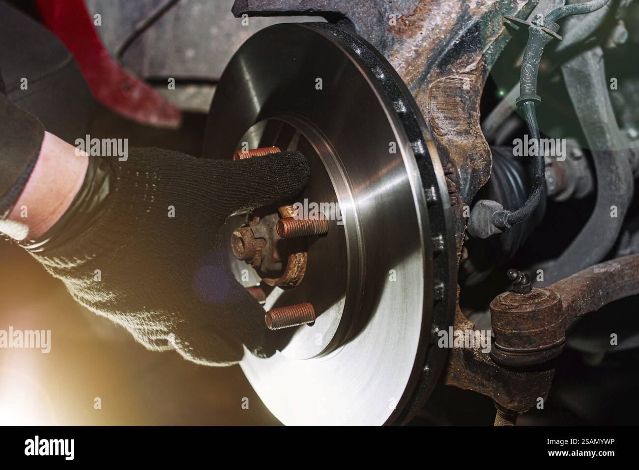 Auto brakes garage hi-res stock photography and images - Alamy