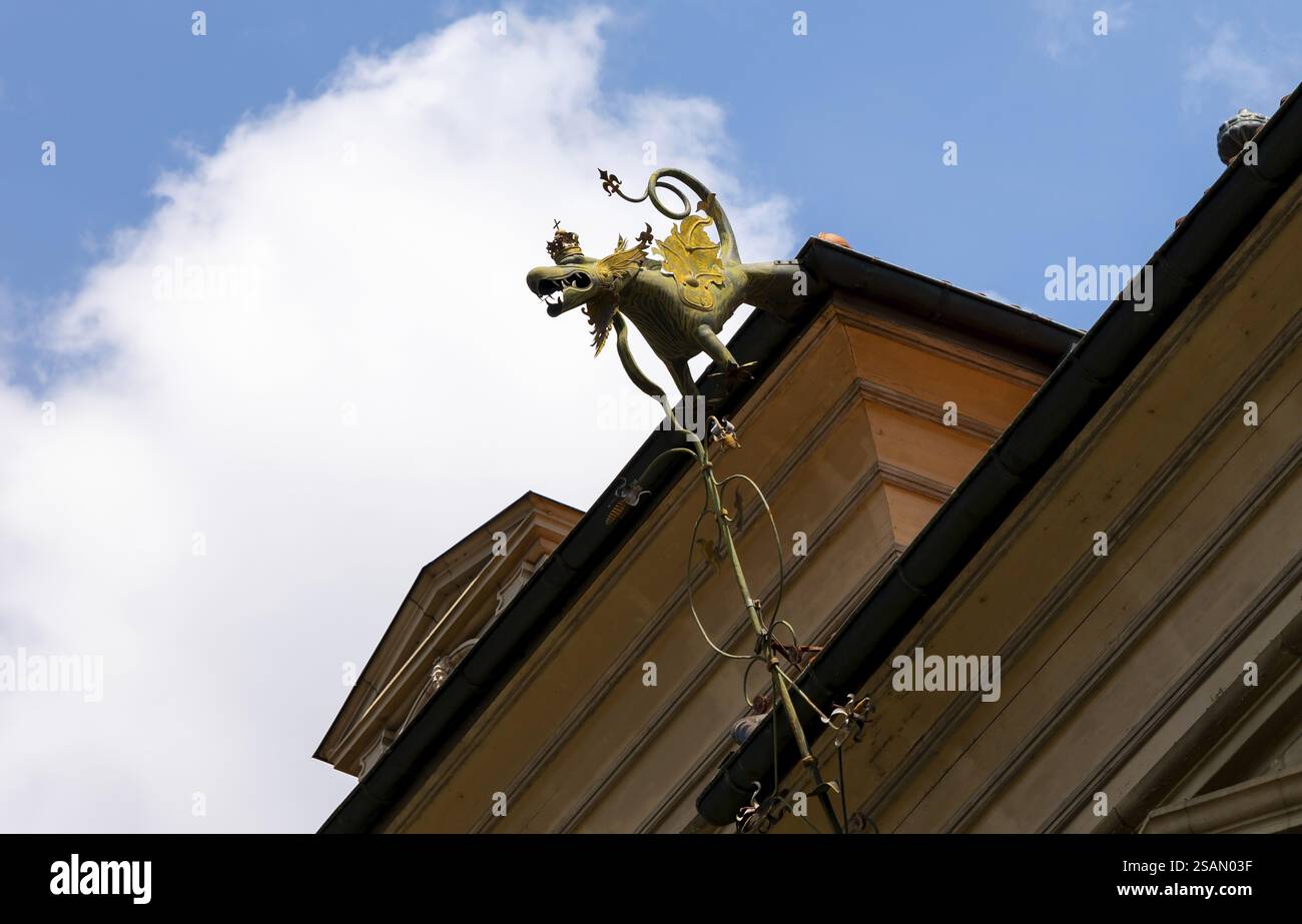 Beautiful Decoration Animal on Roof Top in Old Town in a Sunny Summer ...