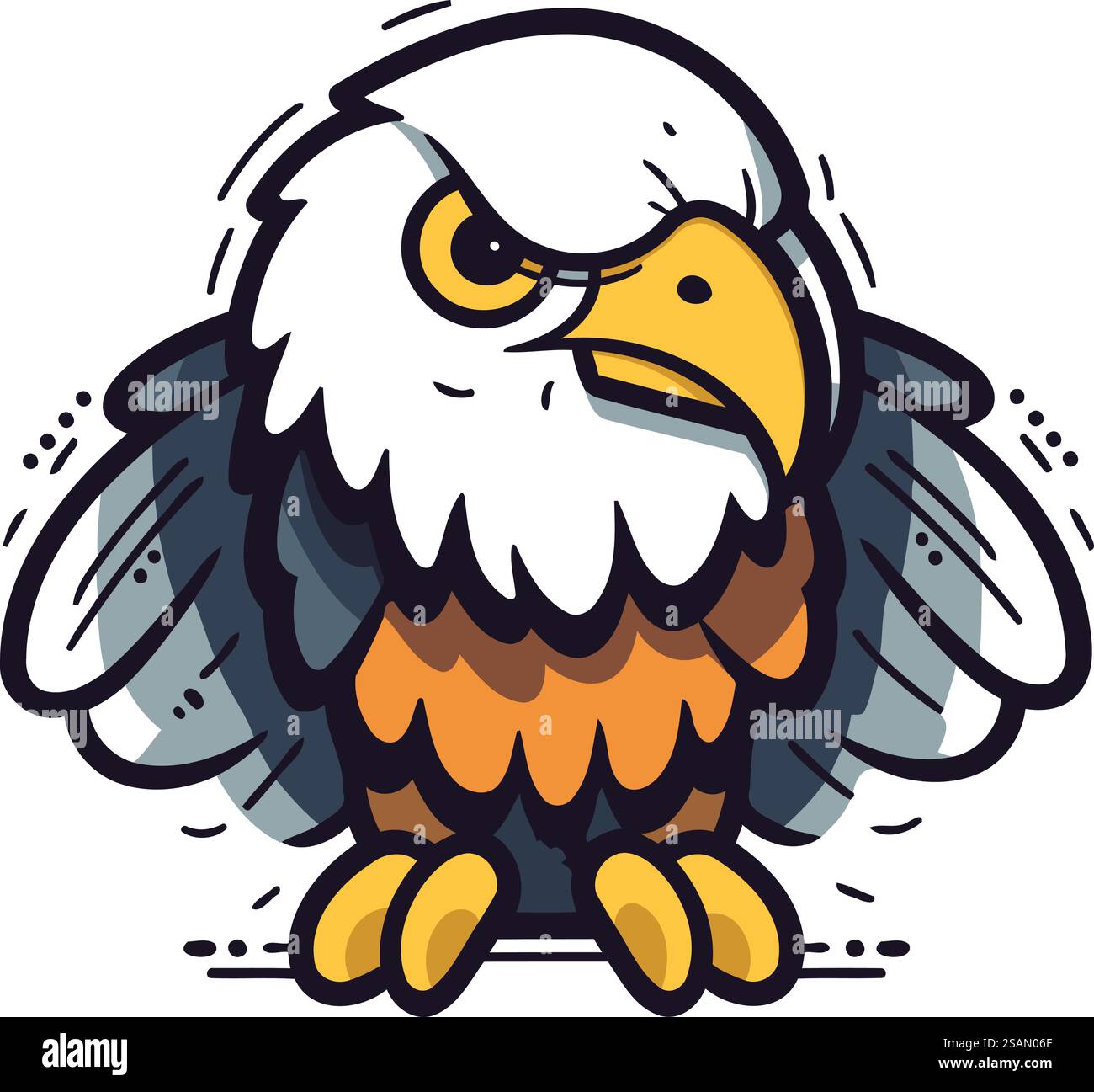 Eagle cartoon mascot isolated on white background. Vector illustration ...
