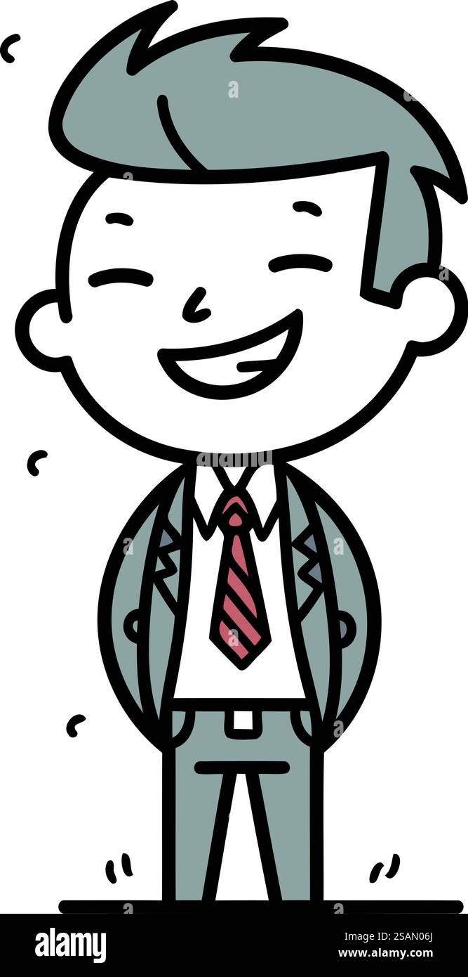 Businessman Smiling Happy Businessman Cartoon Character Vector ...