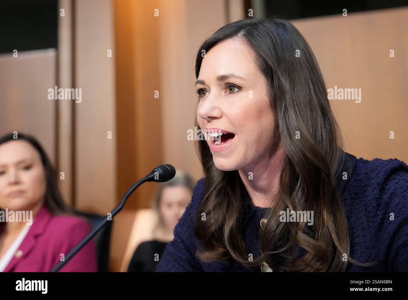 Sen. Katie Britt, R-Ala., speaks during the confirmation hearing before ...