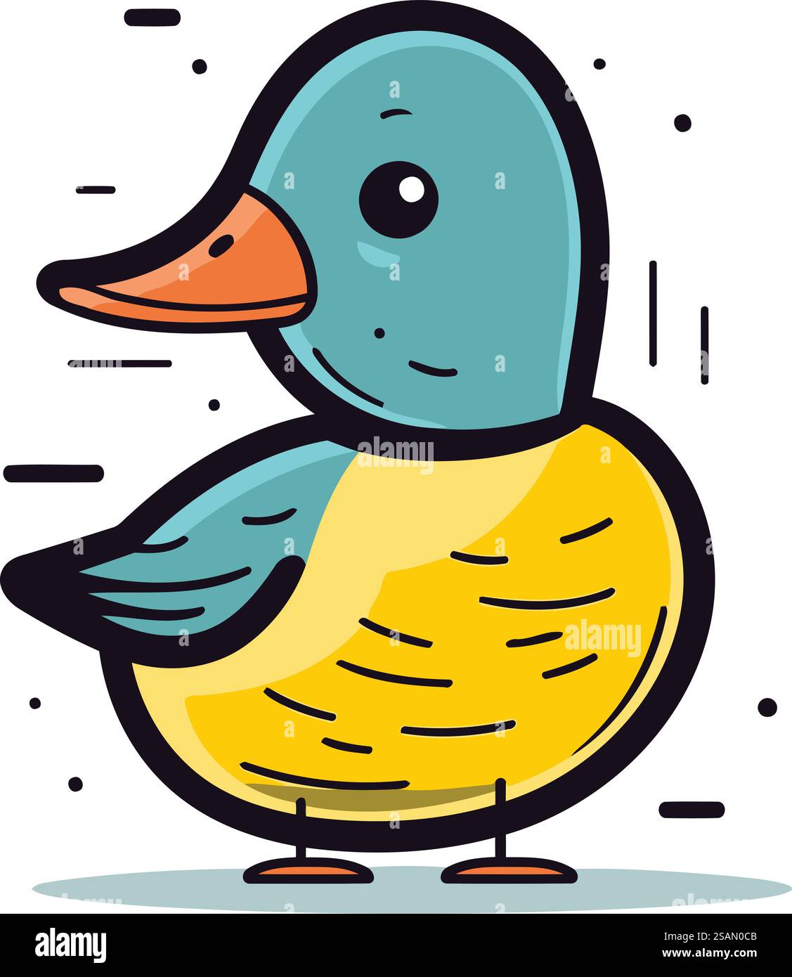 Cute duckling cartoon vector illustration. Cute baby duck Stock Vector ...