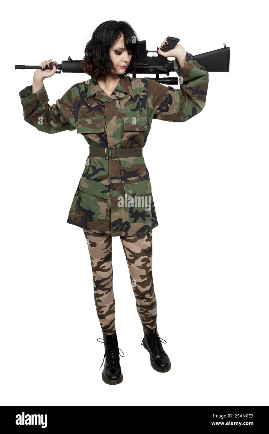 Young soldiers gun Cut Out Stock Images & Pictures - Alamy