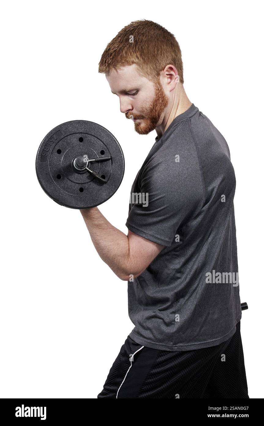 Man lifts weights hi-res stock photography and images - Alamy